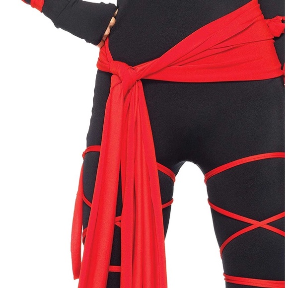 Pants & Jumpsuits | Sexy 5pc Black Red Ninja Halloween Costume Nwt ...